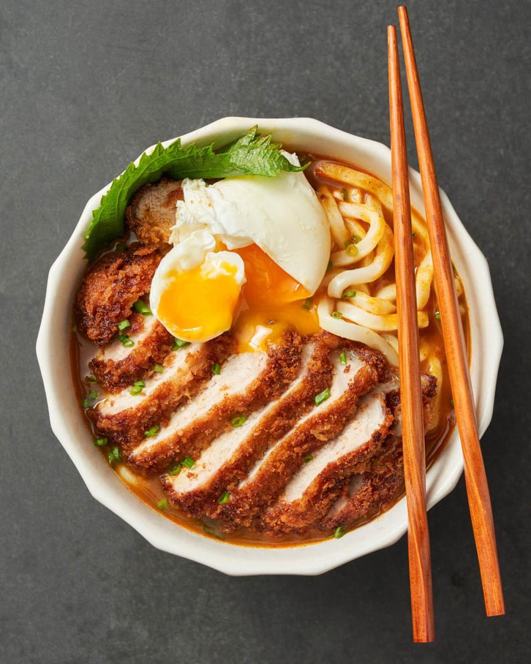 Curry Udon with Crispy Chicken Katsu | Savory Touch
